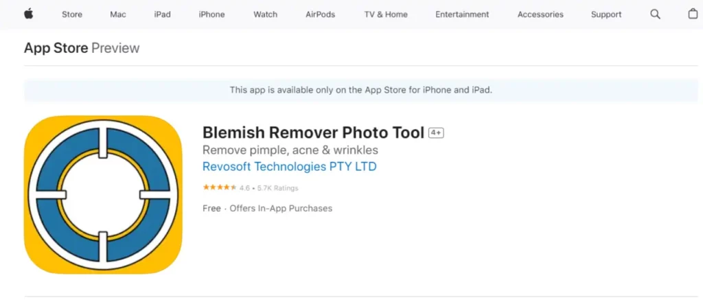 Blemish Remover Photo Tool